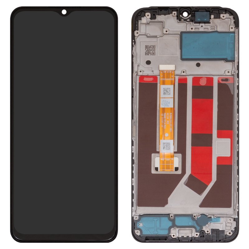 LCD compatible with Oppo A38, (black, with frame, Original (PRC ...